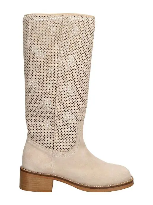 Steve Madden Riggs Leather Boots - Beige