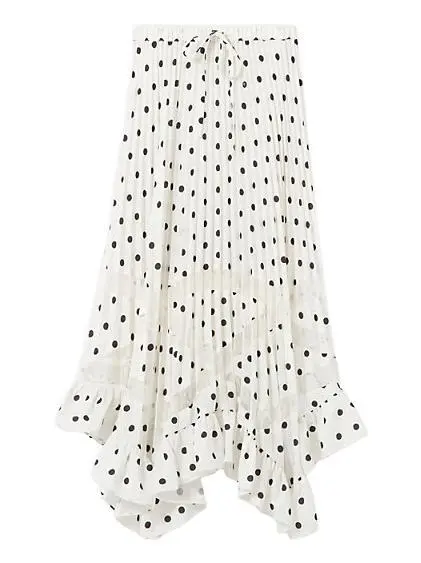 Claudie Pierlot Polka-dot Pleated Maxi Skirt - Light Print