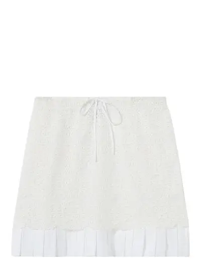 Claudie Pierlot Lace Mini Skirt With Elasticated Waist - White