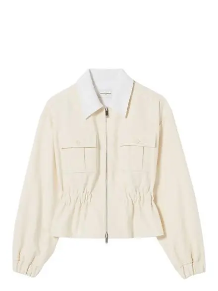 Claudie Pierlot Chest-pocket Fitted-waist Cotton Jacket - Vanilla