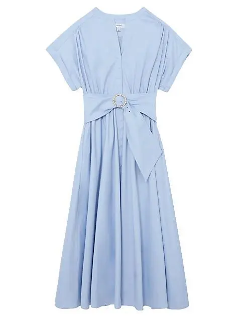 REISS Cotton Midi Dress - Blue