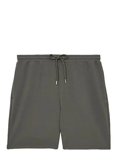 REISS Textured Stretch-woven Shorts - Sage Green