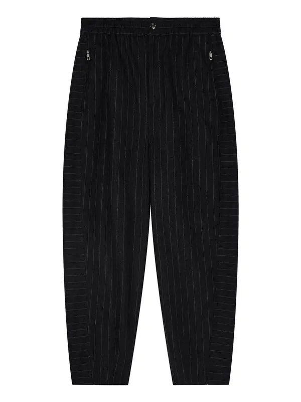Giorgio Armani Pinstriped Cashmere Blend Trousers - Grey