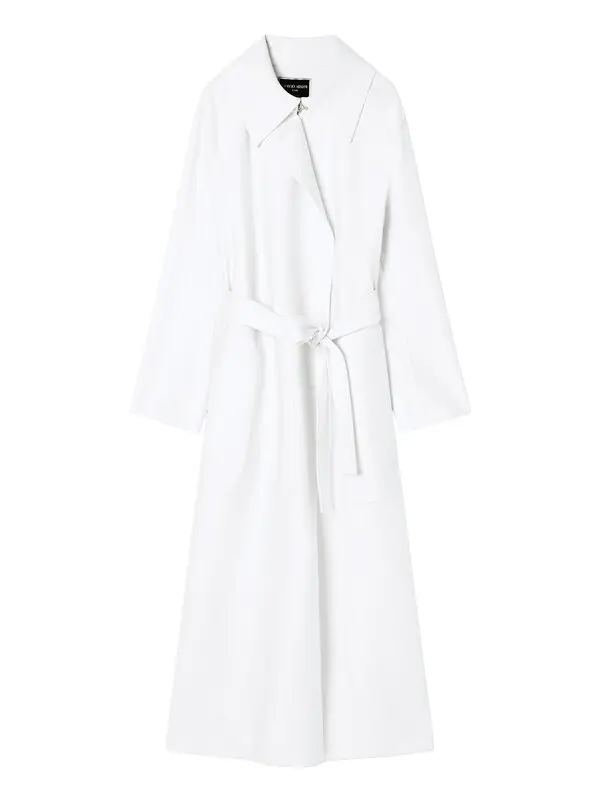 Giorgio Armani Virgin Wool Long Coat - White
