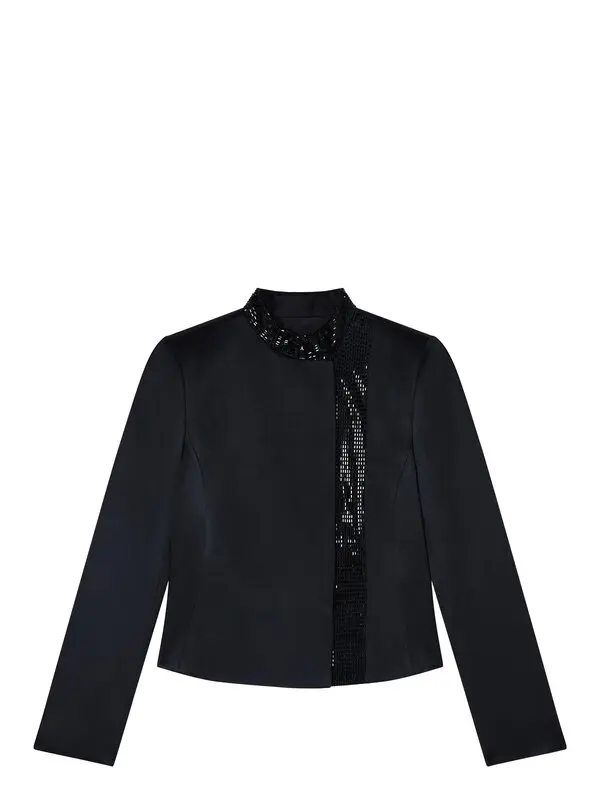 Giorgio Armani Short Viscose And Silk Jacket With Rhinestone Detail - Patterned