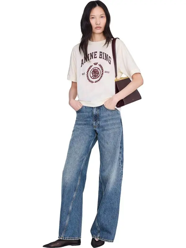 ANINE BING Jaylin Tee Collegiate - Cream