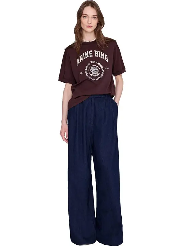 ANINE BING Jaylin Tee Collegiate - Fig