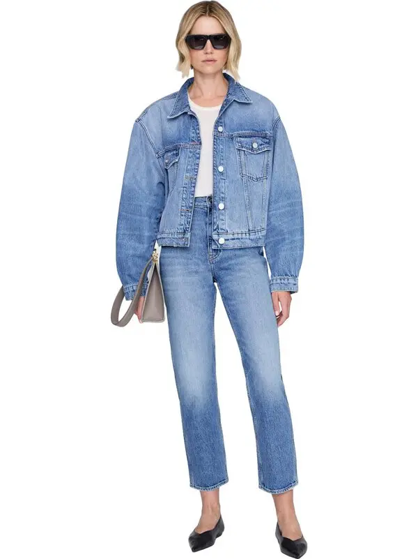 ANINE BING Quincy Denim Jacket - Cascade Blue