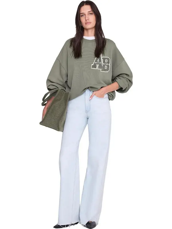 ANINE BING Miles Sweatshirt Letterman - Sage