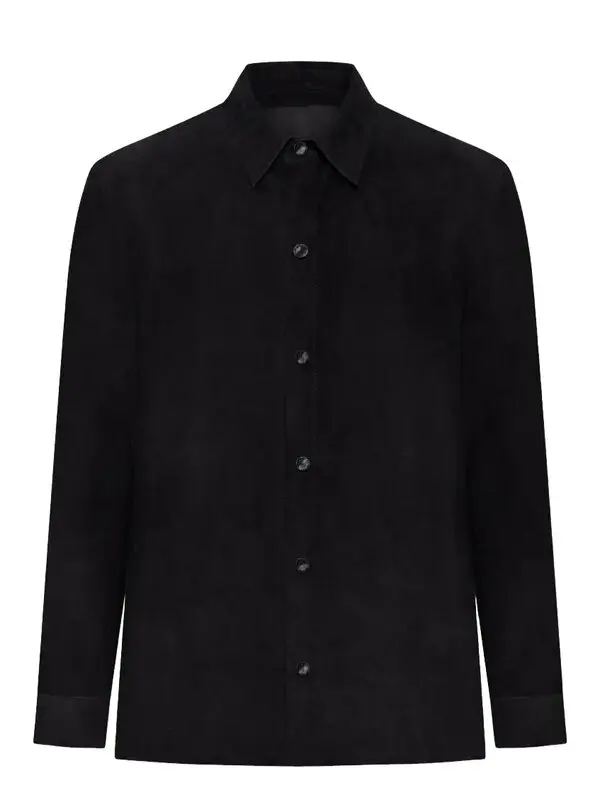 SALVATORE SANTORO Leather Shirt Jacket - Black