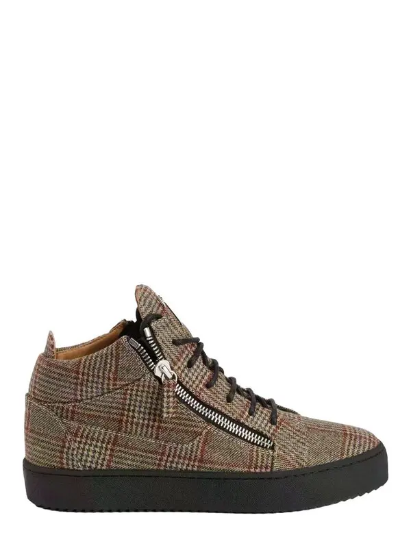 GIUSEPPE ZANOTTI Kriss Check-pattern Sneakers - Neutrals