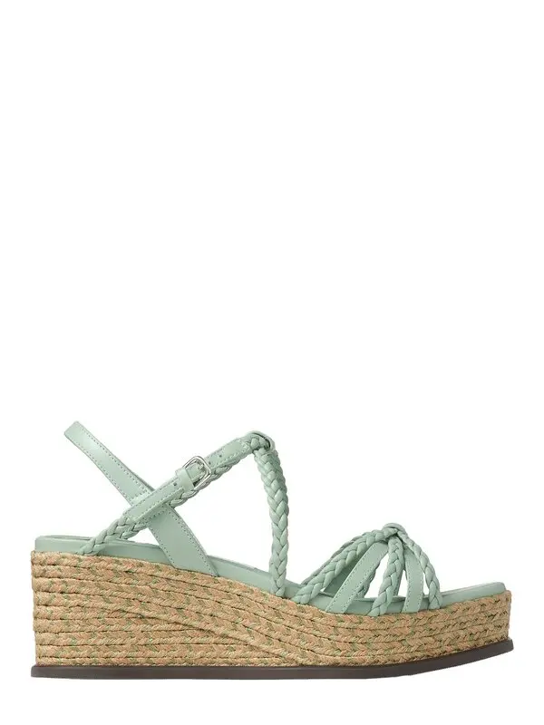 JIMMY CHOO Nyra 60 Nappa Leather Sandal Wedges - Verde Mix