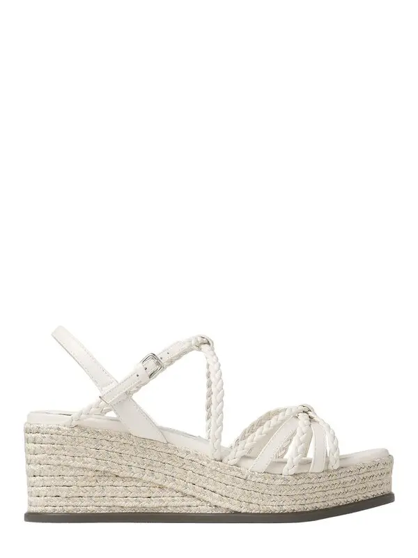 JIMMY CHOO Nyra 60 Wedge Sandals - Latte/natural