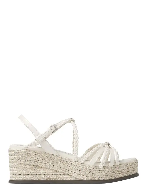 JIMMY CHOO Nyra 60 Wedge Sandals - Latte/natural