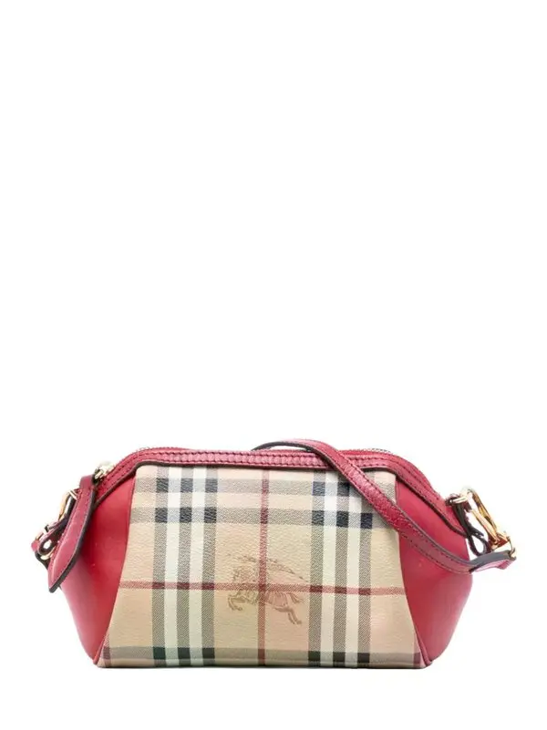 Burberry Mini Haymarket Check Crossbody Bag - Brown
