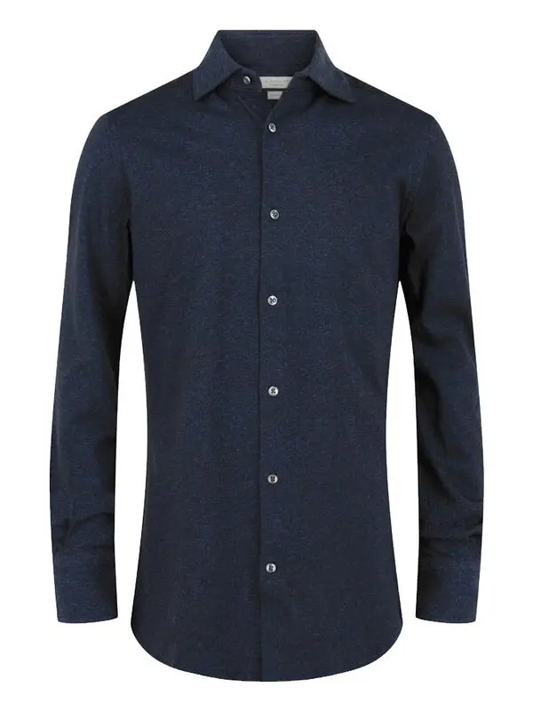 SLOWEAR Glanshirt Collared Buttonup Shirt - Dark Navy Blue