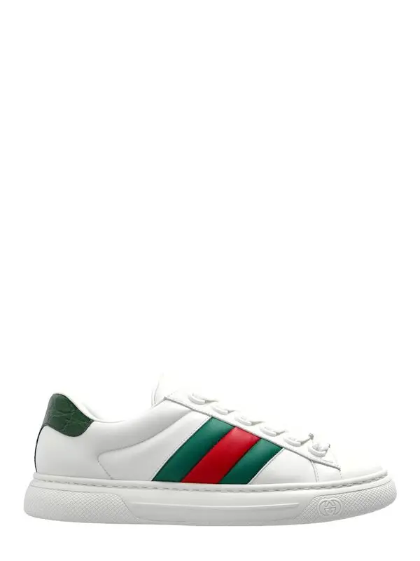 Gucci Ace Web Strap Sneakers - White/green/red