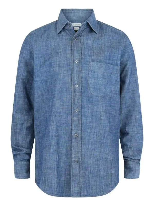 SLOWEAR Glanshirt Collared Buttonup Shirt - Dark Blue
