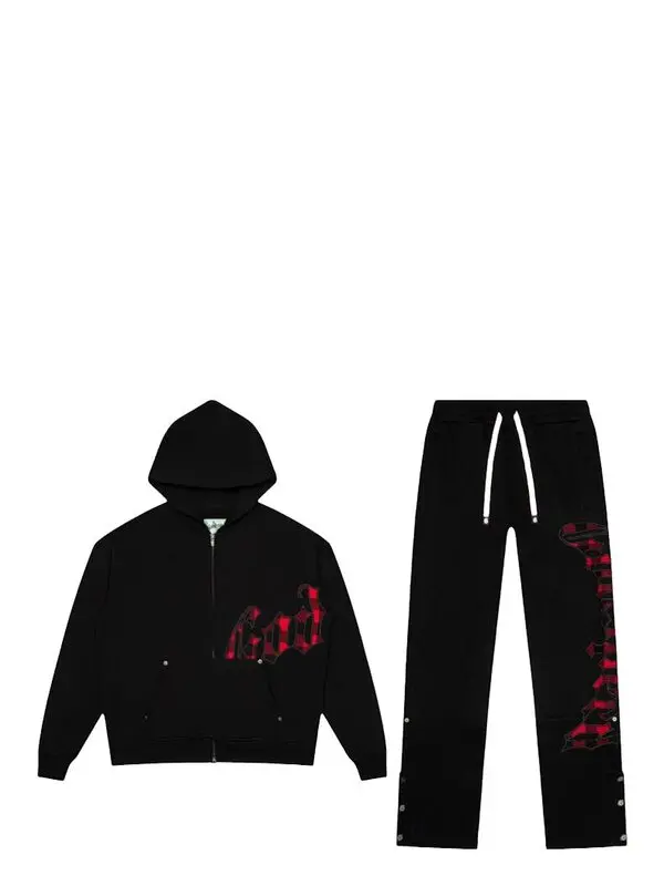 GODSPEED Og Logo Sweatsuit - Black Red Plaid