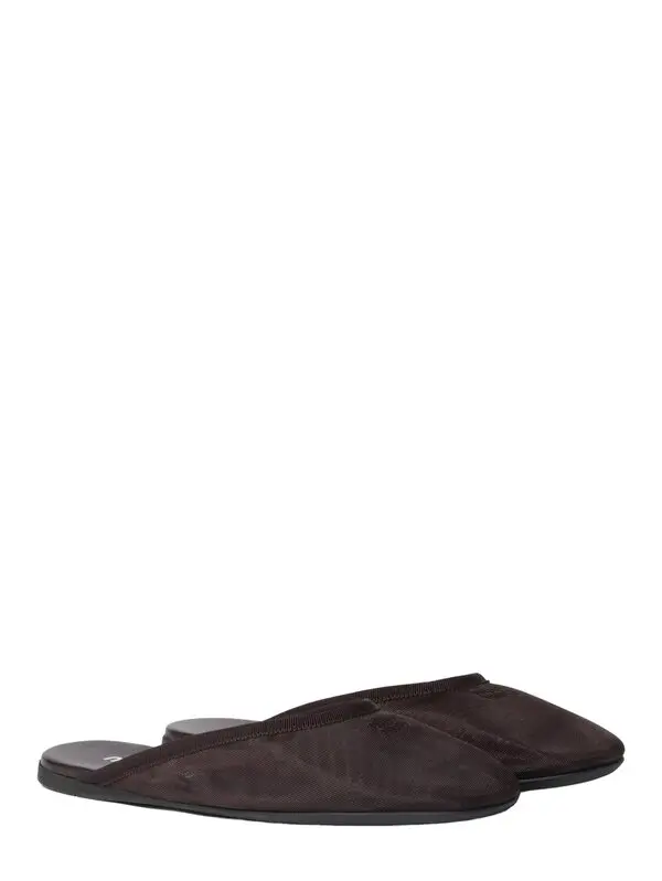 Miu Miu Mesh Fabric Slippers - Dark Brown