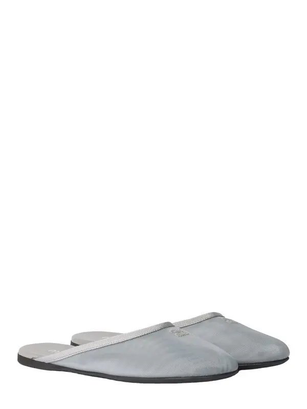 Miu Miu Mesh Fabric Slippers - Aluminum