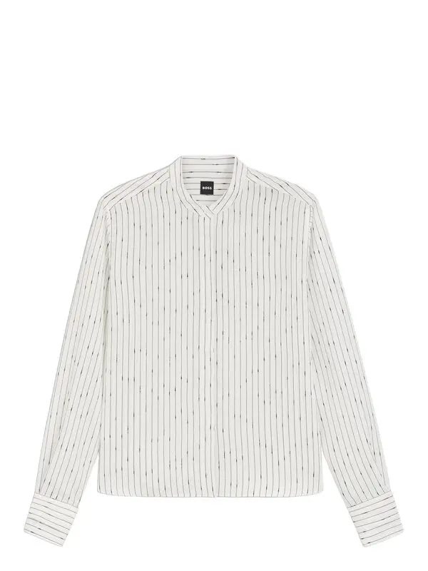 BOSS Striped Regular-fit Blouse - White