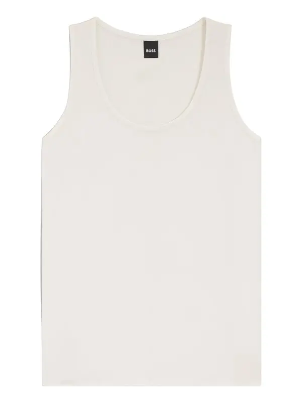BOSS Sleeveless Stretch Silk Top - White