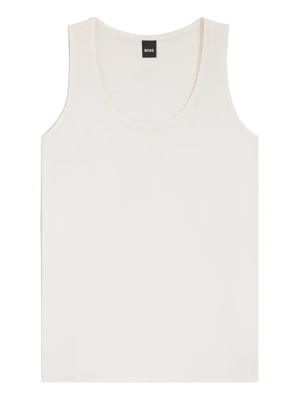 BOSS Sleeveless Stretch Silk Top - White