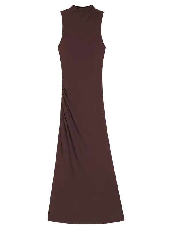BOSS Slim-fit Jersey Dress - Dark Brown