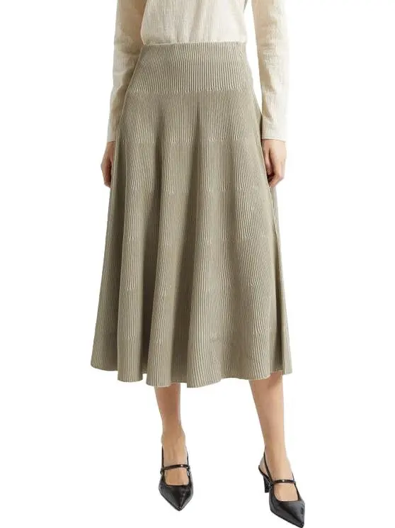 Giorgio Armani Reverse Knit Tiered Skirt - Tan