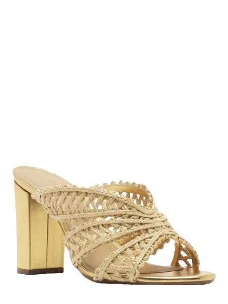 AREZZO Ciara Block Heel Sandal - Natural Gold