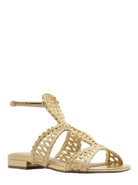 AREZZO Ciara Ankle Strap Sandal - Natural Gold
