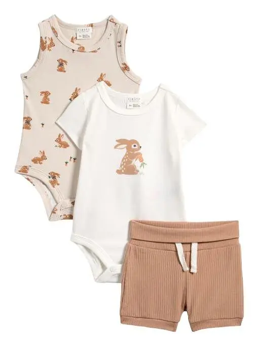 PETIT LEM 3-piece Bodysuits & Shorts Set - Off White
