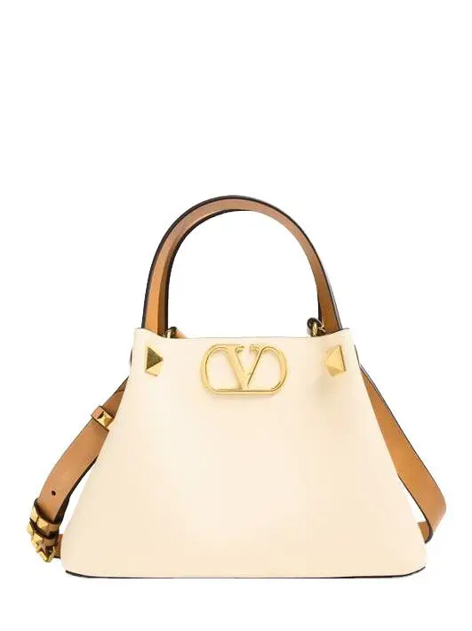 Valentino Garavani Small Vlogo Signature Top Handle Bag - White