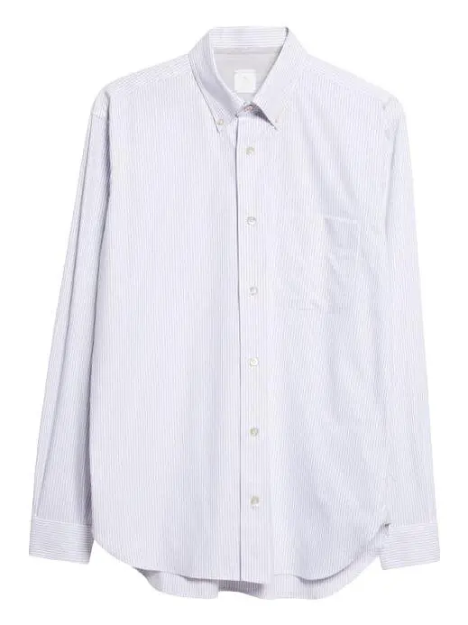 Eleventy Stripe Button Down Shirt - 08 Denim