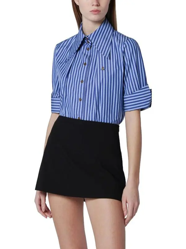 VIVIENNE WESTWOOD Striped Short-sleeve Shirt - Blue