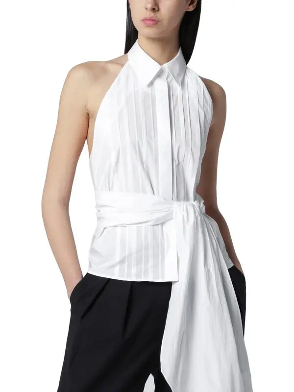 P.a.r.o.s.h Blouse With Pleats And Bow - White