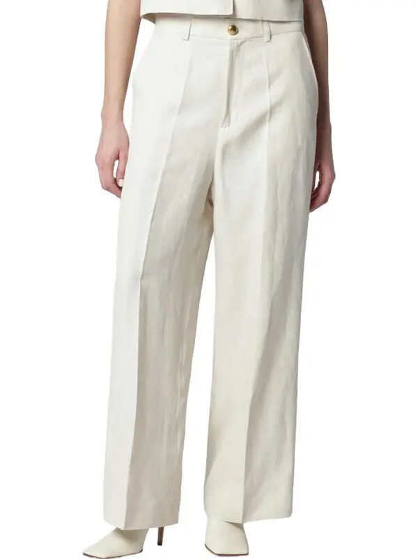 P.a.r.o.s.h Linen-blend Palazzo Trousers - Beige