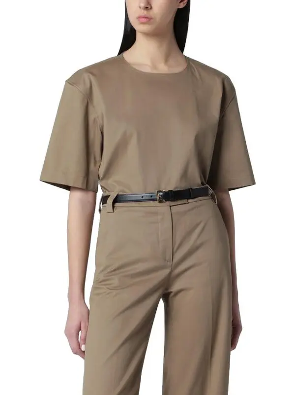 THELATEST Cotton Short-sleeve Top - Brown