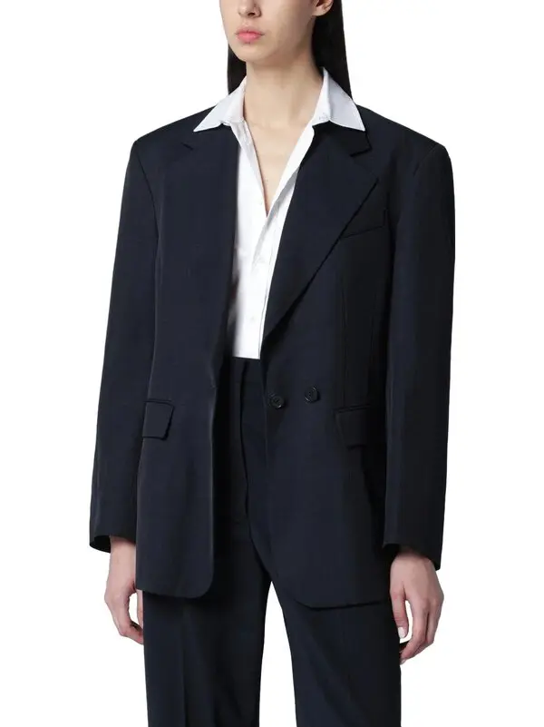 P.a.r.o.s.h Linen-blend Single-breasted Jacket - Blue
