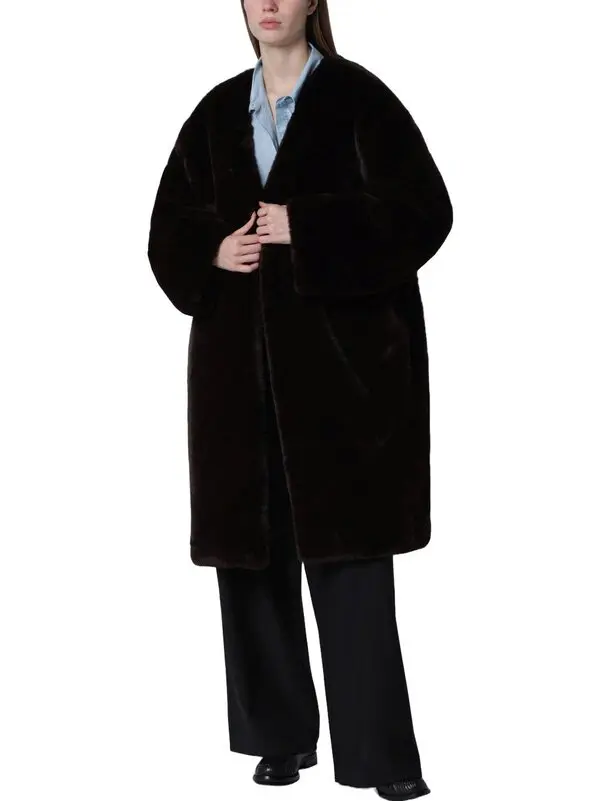 THE FRANKIE SHOP Faux-fur Coat - Brown