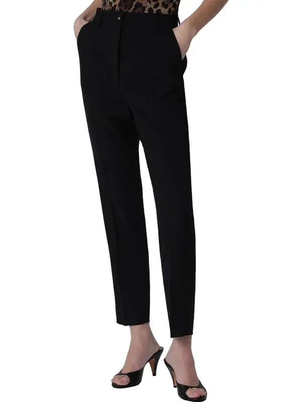 Dolce & Gabbana Wool Canvas Trousers - Black