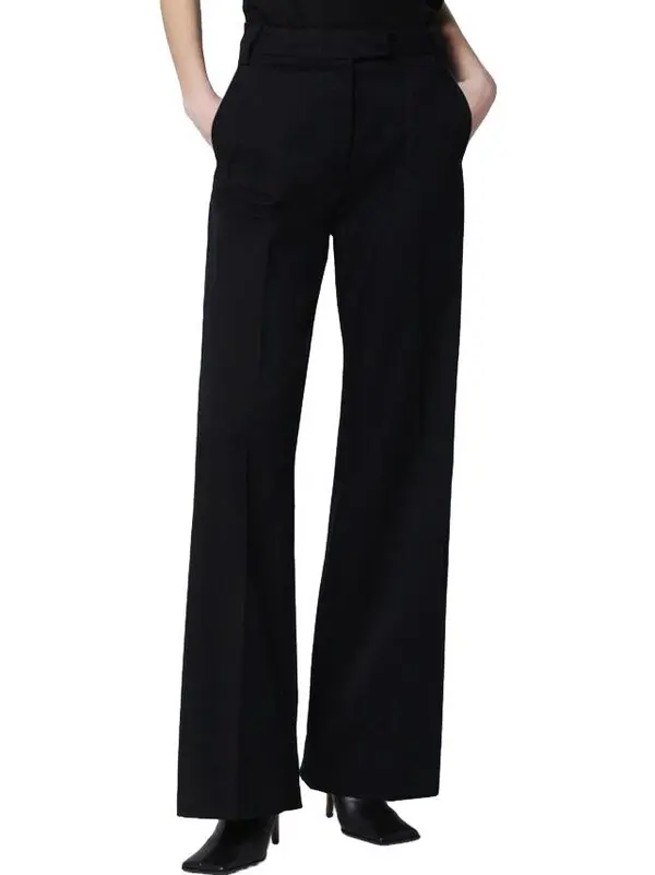 THELATEST Cotton Palazzo Trousers - Black