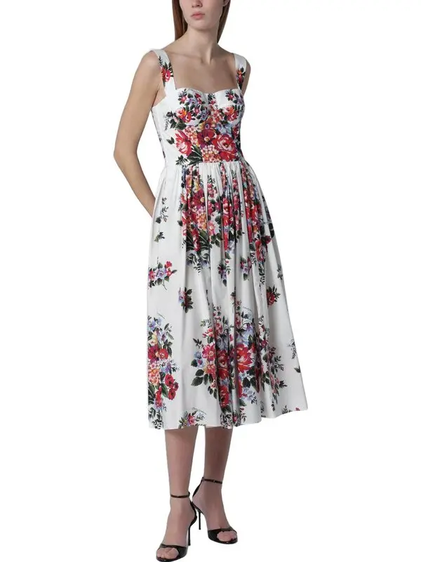 Dolce & Gabbana Floral Print Midi Dress - Multicolor
