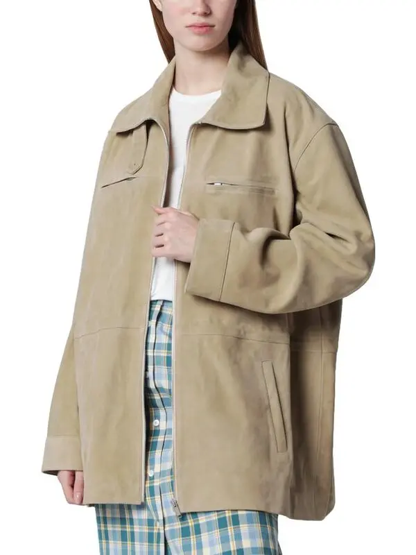 HALFBOY Suede Leather Parka - Beige