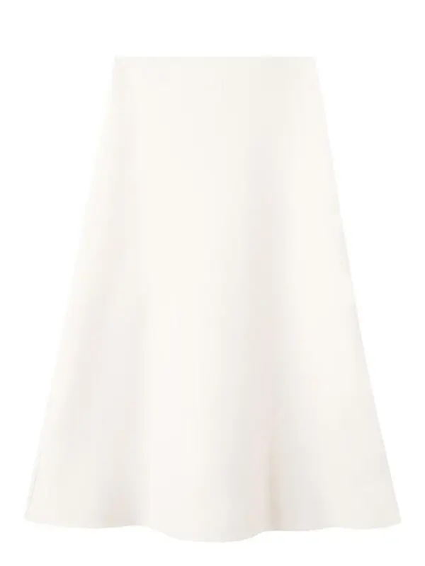Mango Flared Knit Knee Length Skirt - Off White