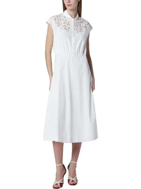 Valentino Garavani Midi Dress With Embroidery - White