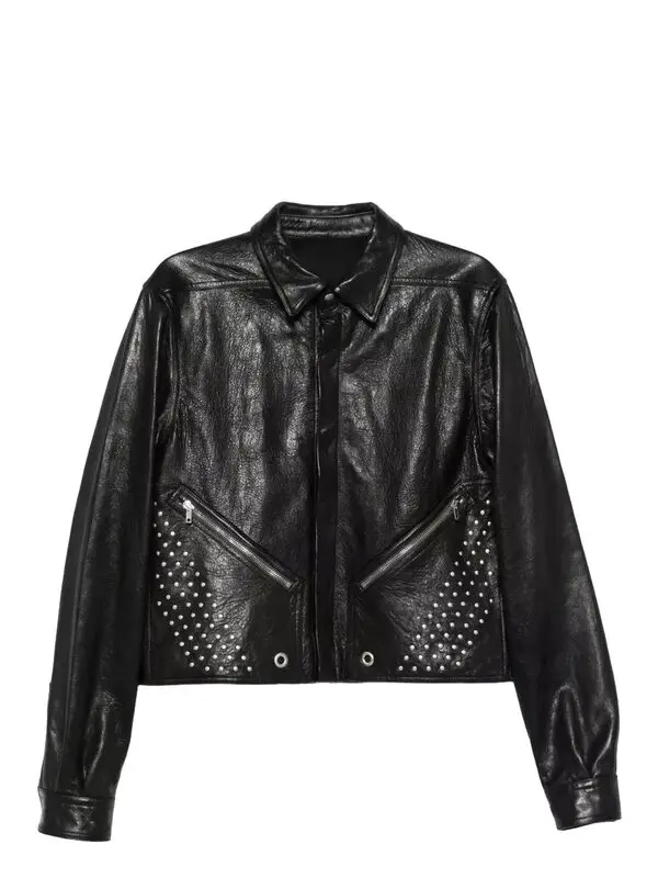 Rick Owens Studded Leather Jacket - Black