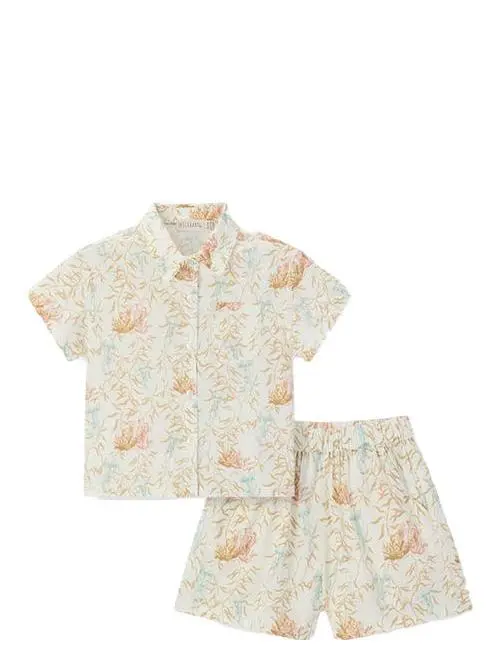 MILKBARN Linen Buttonup Shirt And Shorts Set - Under The Sea
