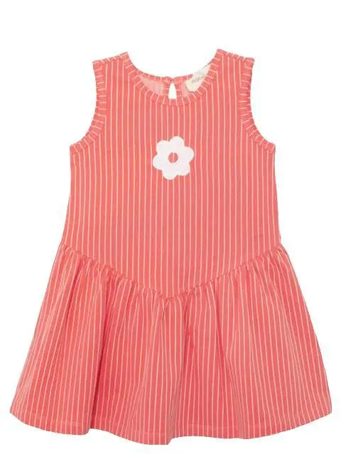 MABEL + HONEY Striped Blossom Sleeveless Dress - Red